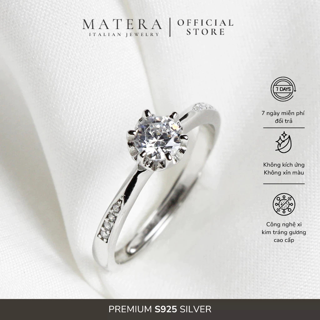 [New Arrivals] Nhẫn bạc nữ 𝐋𝐮𝐜𝐲 𝐅𝐢𝐧𝐞 𝐑𝐢𝐧𝐠 MATERA S925 đính đá 4mm kim cương nhân tạo cao cấp ...