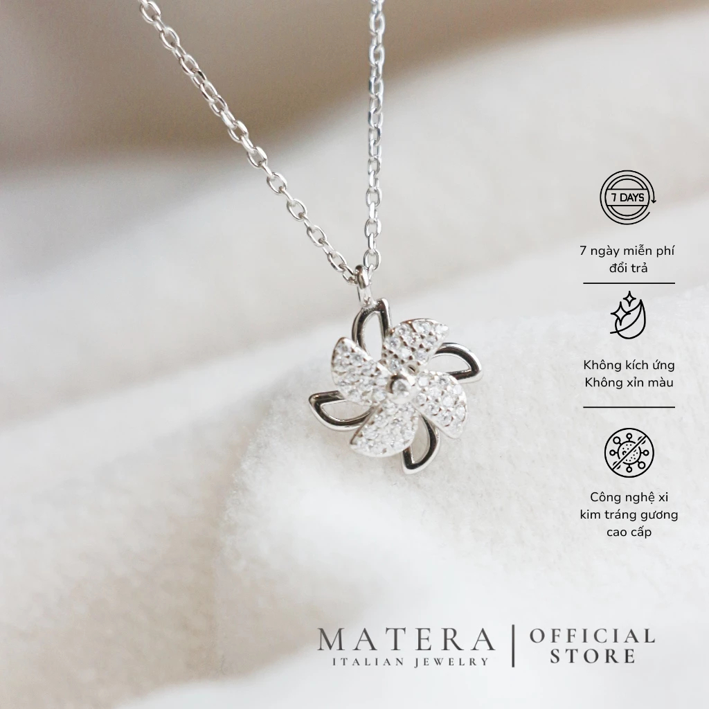 Dây Chuyền Bạc Nữ 𝐀𝐮𝐫𝐞𝐥𝐢𝐚 𝐓𝐰𝐢𝐬𝐭 MATERA S925 Cối Xay Gió xoay độc đáo 2 màu Đính Đá Cao Cấp MDC02 ...