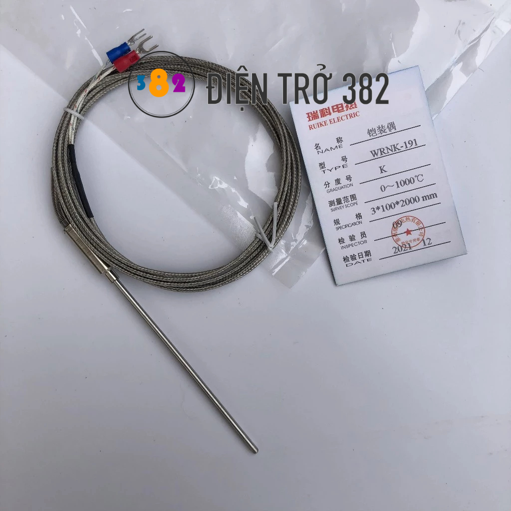 Can nhiệt k đầu dò phi 3. Dây cảm biến nhiệt WRNK- 191 dải đo từ 0- 1100 độ | Shopee Việt Nam