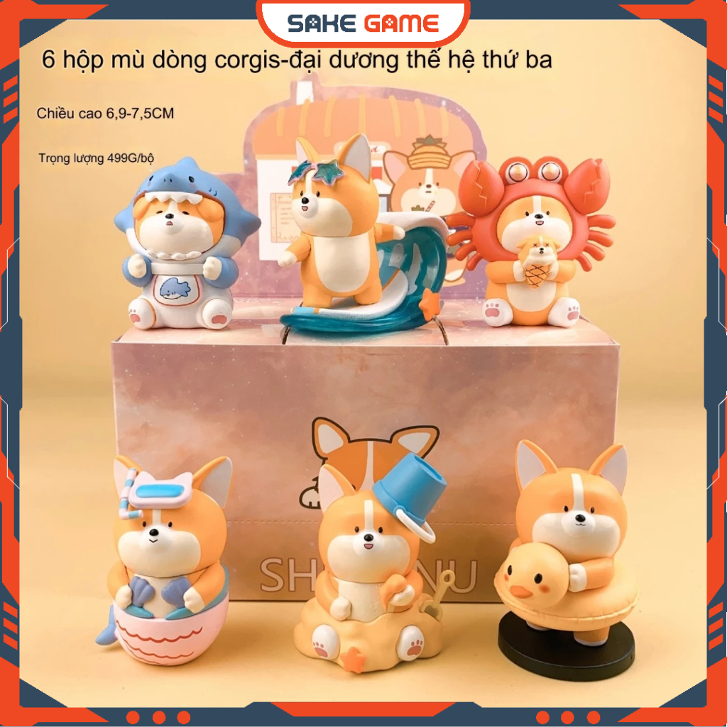 Đồ Chơi Mô Hình Corgi Đáng Yêu Corgi Đi Biển Mô Hình Trang Trí Corgi ...