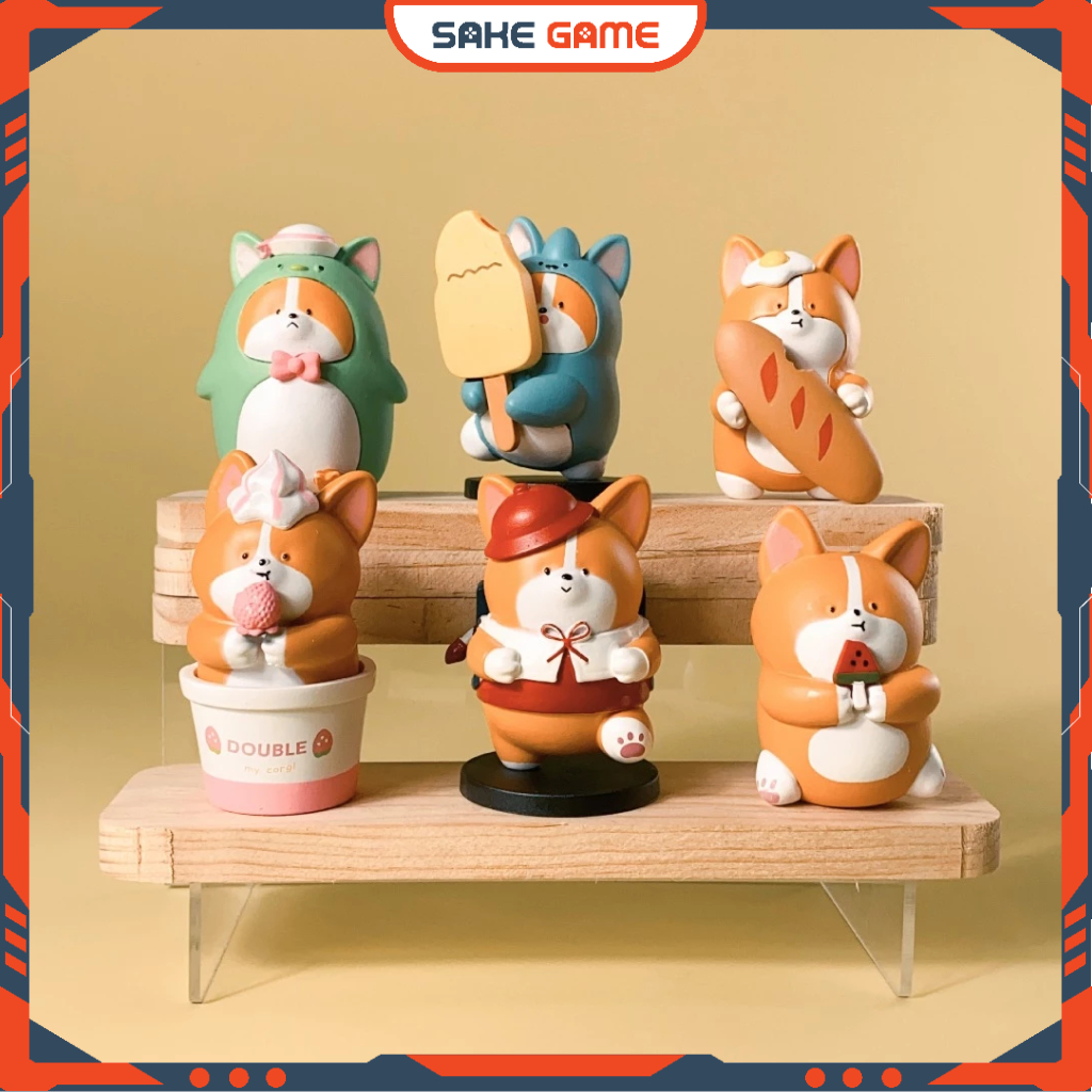 Đồ Chơi Mô Hình Corgi Ham Ăn Đáng Yêu Mô Hình Trang Trí Corgi Ăn Kem Mô ...