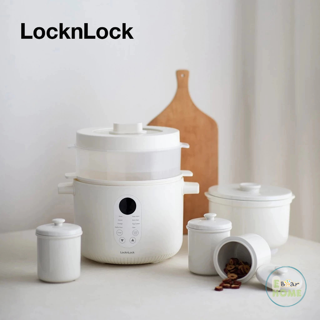 Nồi nấu chậm Locknlock Bianco Slow Cooker 2.5L EJP164IVY (nấu cháo ...