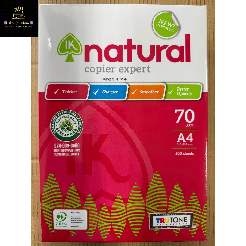 [ CHÍNH HÃNG ] Giấy in, Giấy Photo A4 , A5 IK Natural 70gsm 1 Thùng ( 5 ...