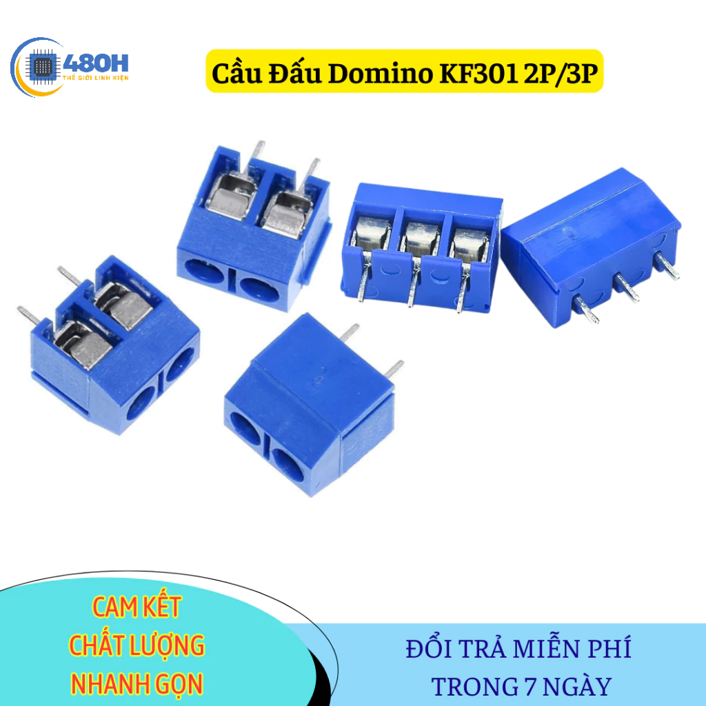 Cầu Đấu Domino KF301 2P/3P 5.08mm, Thiếu Bị Đầu Cuối KF301 2 Chân/3 ...