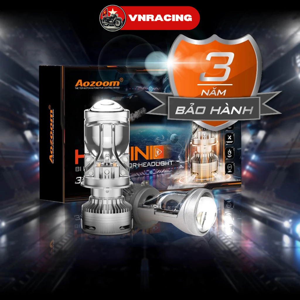 Đèn Bi Led Mini H4 AOZOOM Công Suất 40W Cos 75W Pha, Bi Led Chân H4 ...