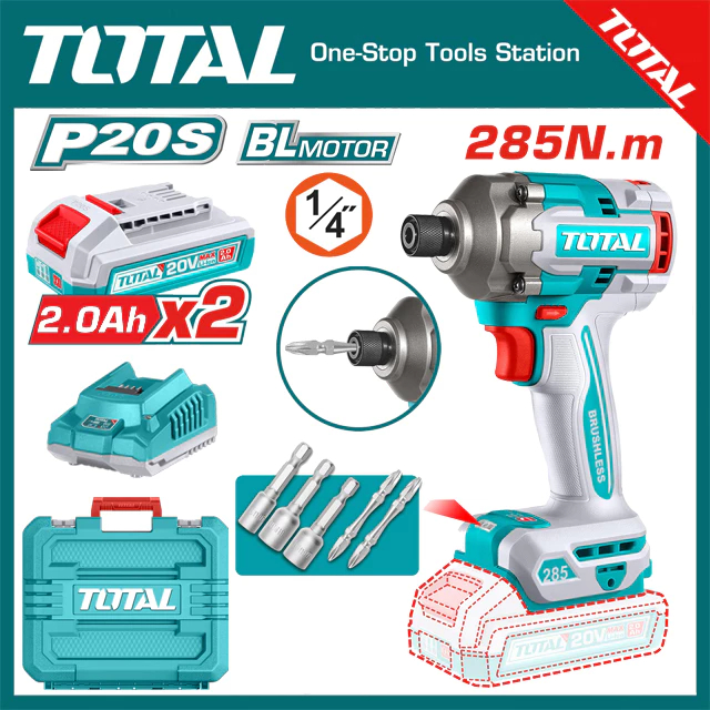 Máy siết vít dùng pin 20V Total Không Chổi Than - Lực Siết 285N/m ...