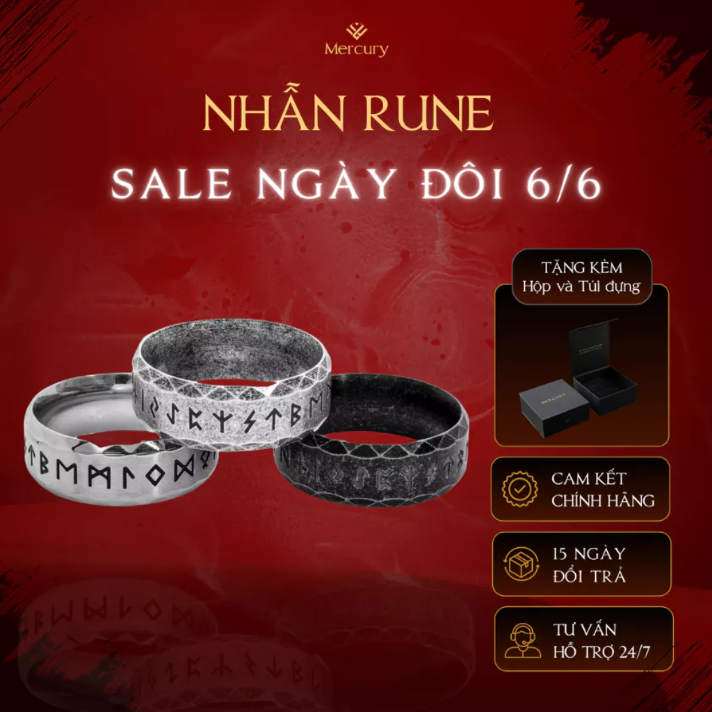 Nhẫn nam Mercury cổ ngữ Rune - Trang sức, phụ kiện thời trang - Thiết ...