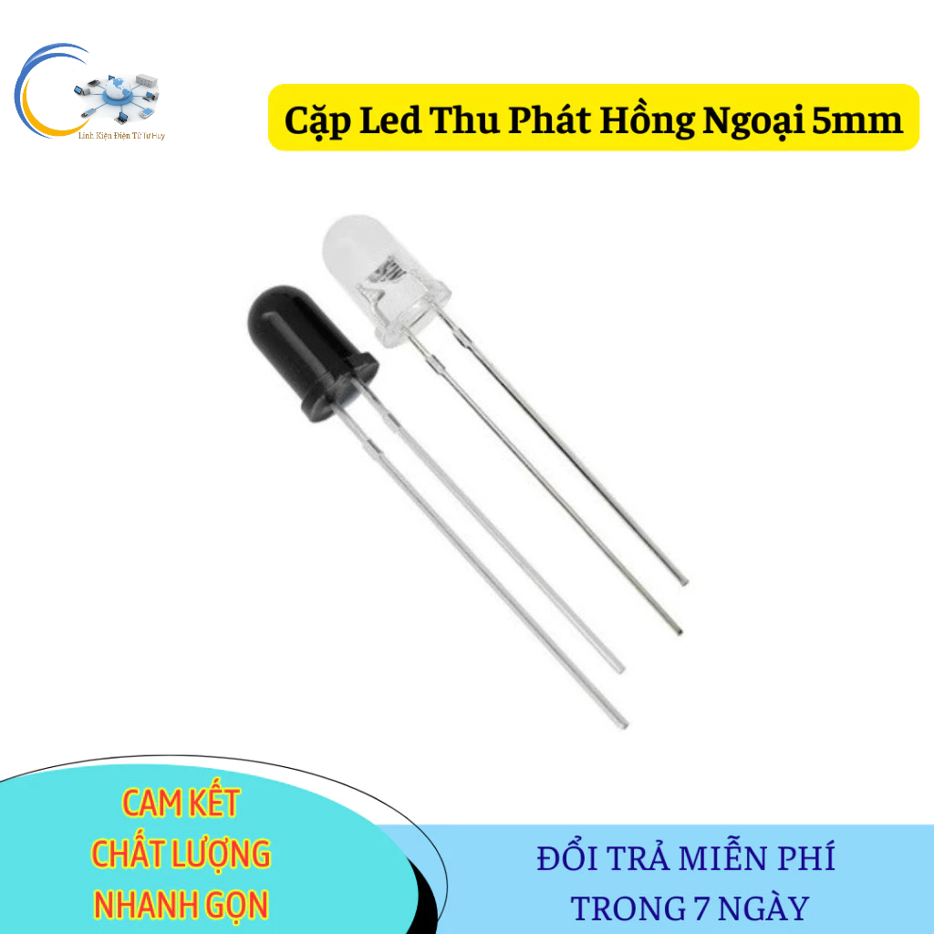 CẶP LED HỒNG NGOẠI 5MM – 1 LED THU + 1 LED PHÁT | DÙNG CHO CẢM BIẾN ...