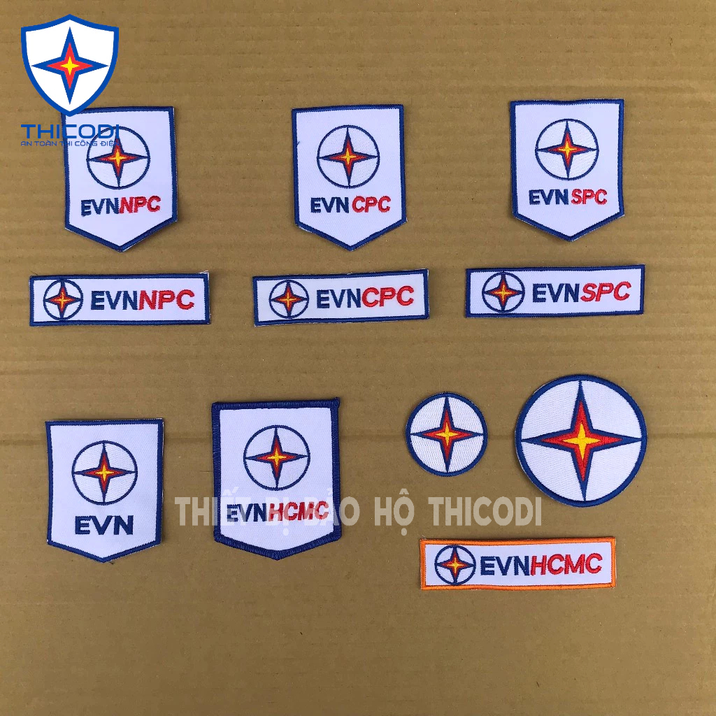 Logo thêu áo điện lực EVN SPC NPC CPC HCMC | Shopee Việt Nam