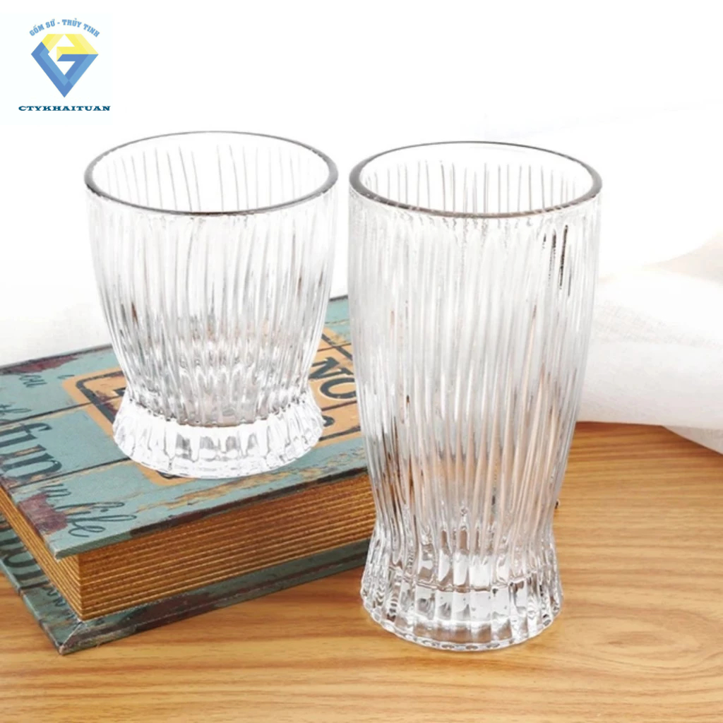 1 Ly thủy tinh sọc cao 360ml hoặc sọc lùn 280ml / ly thủy tinh DELI cao ...