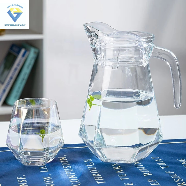 Bình rót nước thuỷ tinh cao cấp đáy góc cạnh dung tích 1.3 lít EH1028 ...