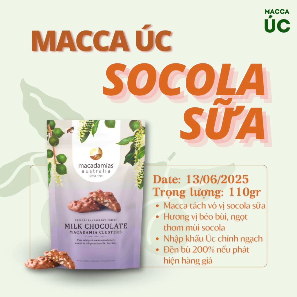 Xả kho Date T5/2025 | MACCA ÚC | SOCOLA SỮA NHÂN MACCA Macadamias ...