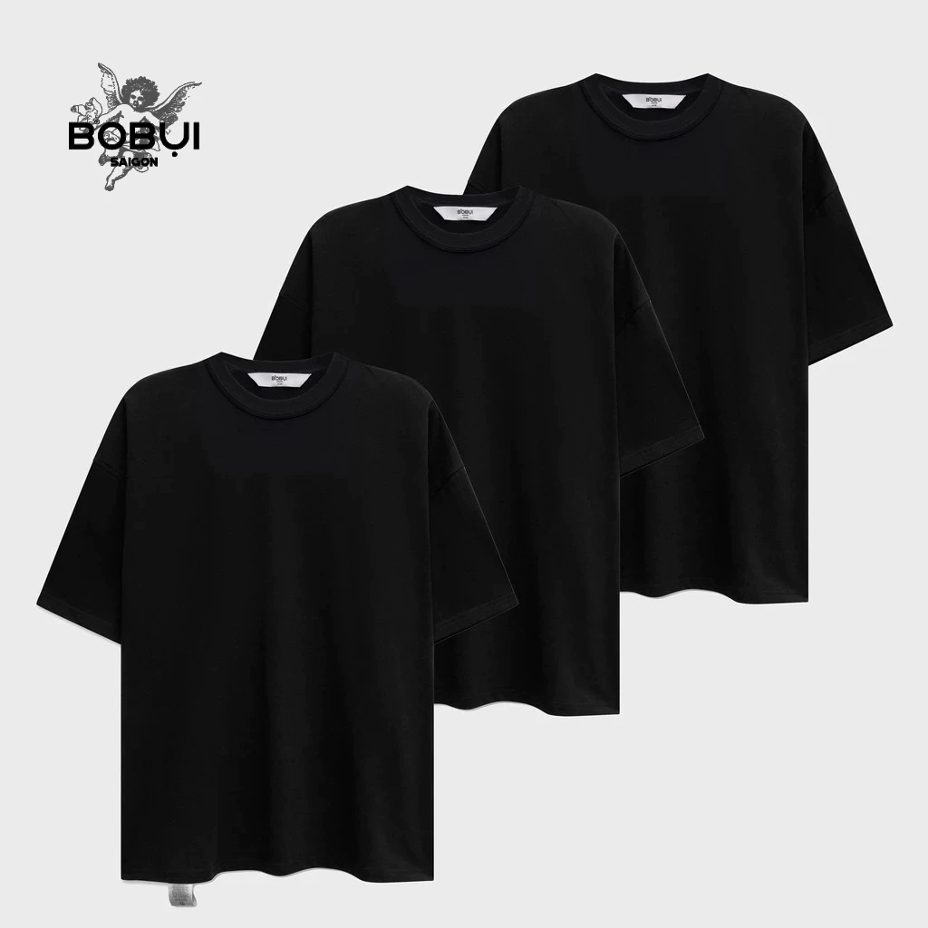 Áo thun BOBUI ALLBLACK Đen nam trơn Premium cotton 4 chiều | Shopee ...