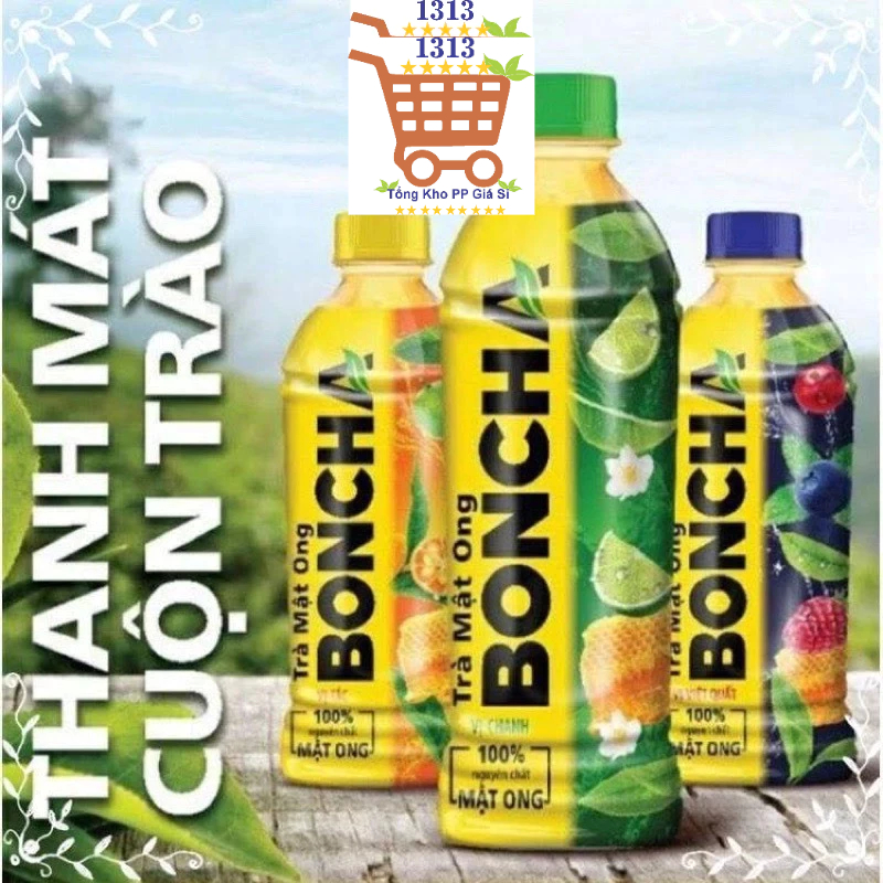 Lốc 6 chai Trà Boncha Đủ vị (Việt Quất/Chanh Mật Ong/Tắc Mật Ong)- chai ...
