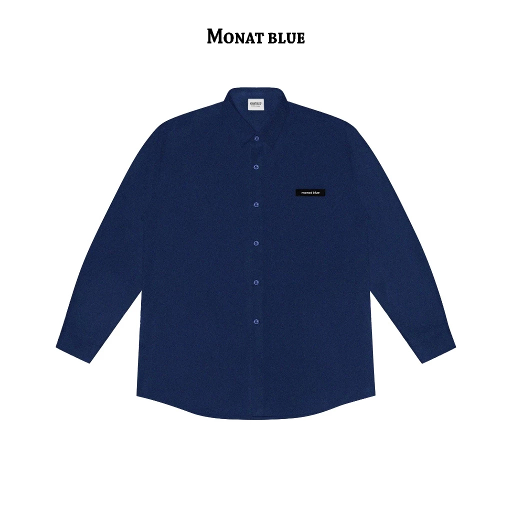 MONAT BLUE - Áo Sơ mi tay dài Basic Logo unisex | Shopee Việt Nam
