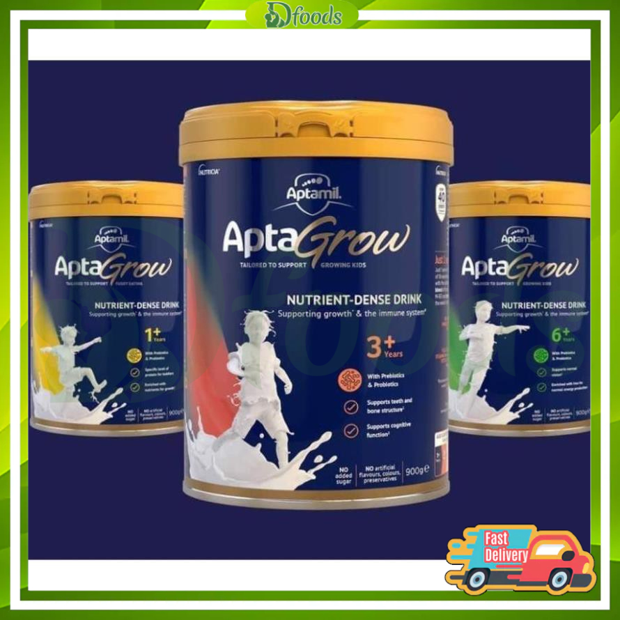 Sữa Aptamil Apta Grow 1+, 3+, 6+ Úc hộp 900g cho trẻ thiếu cân suy dinh ...