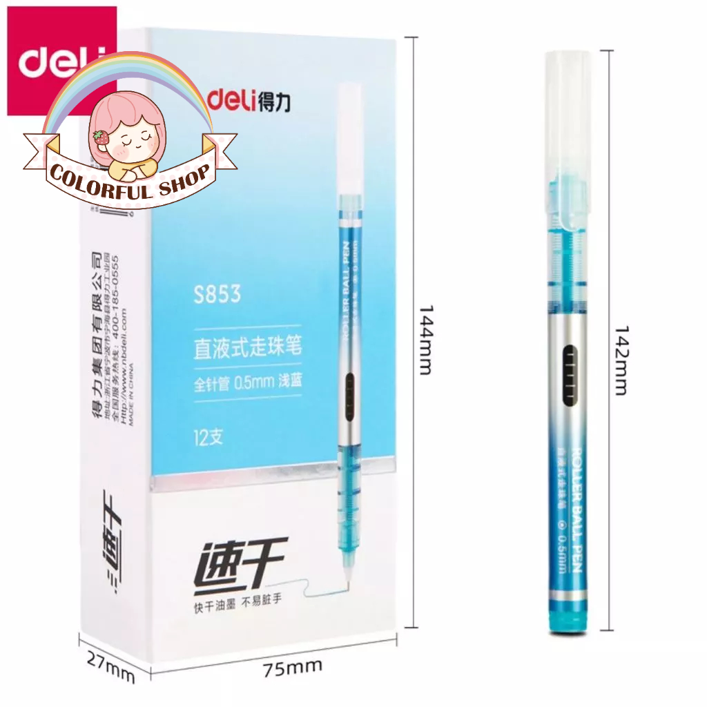 Combo Bút Gel Deli Các Loại Nhiều Mẫu Mực Đen Bút Gel Nước Ngòi 0.5mm Ống Bút Liền Mực Gel Nước ...