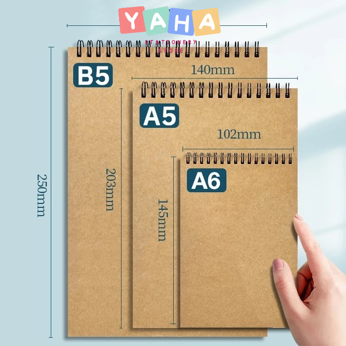 [Yahabook] Sổ tay Lò Xo Đứng Bìa Kraft Vintager A6/A5/B5- 160 Trang (80 tờ) | Shopee Việt Nam