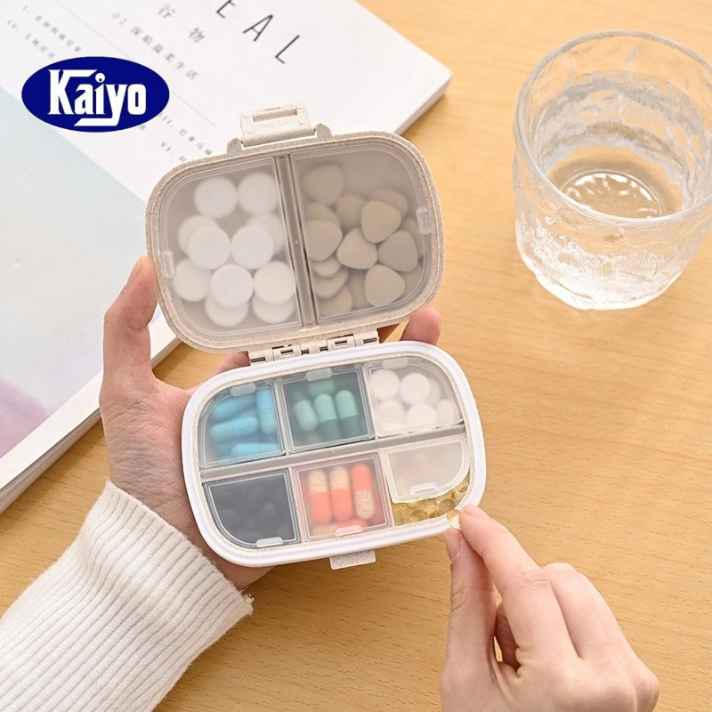 Kaiyo 1 Hộp đựng thuốc kín 8 ngăn Mini di động chống nước và chống ẩm ...