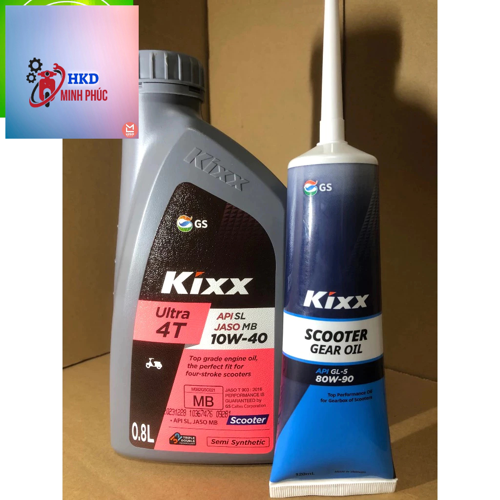 (chính hãng) Combo dầu hộp số + Dầu nhớt Kixx xe ga 10W40 SL 800ml bán ...