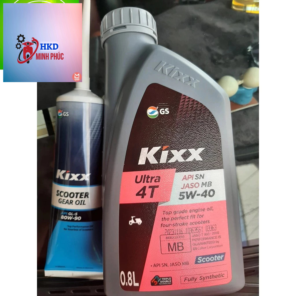 Combo tuyp hộp số + Dầu nhớt động cơ tay ga Kixx ultra Scooter 5W40 0 ...