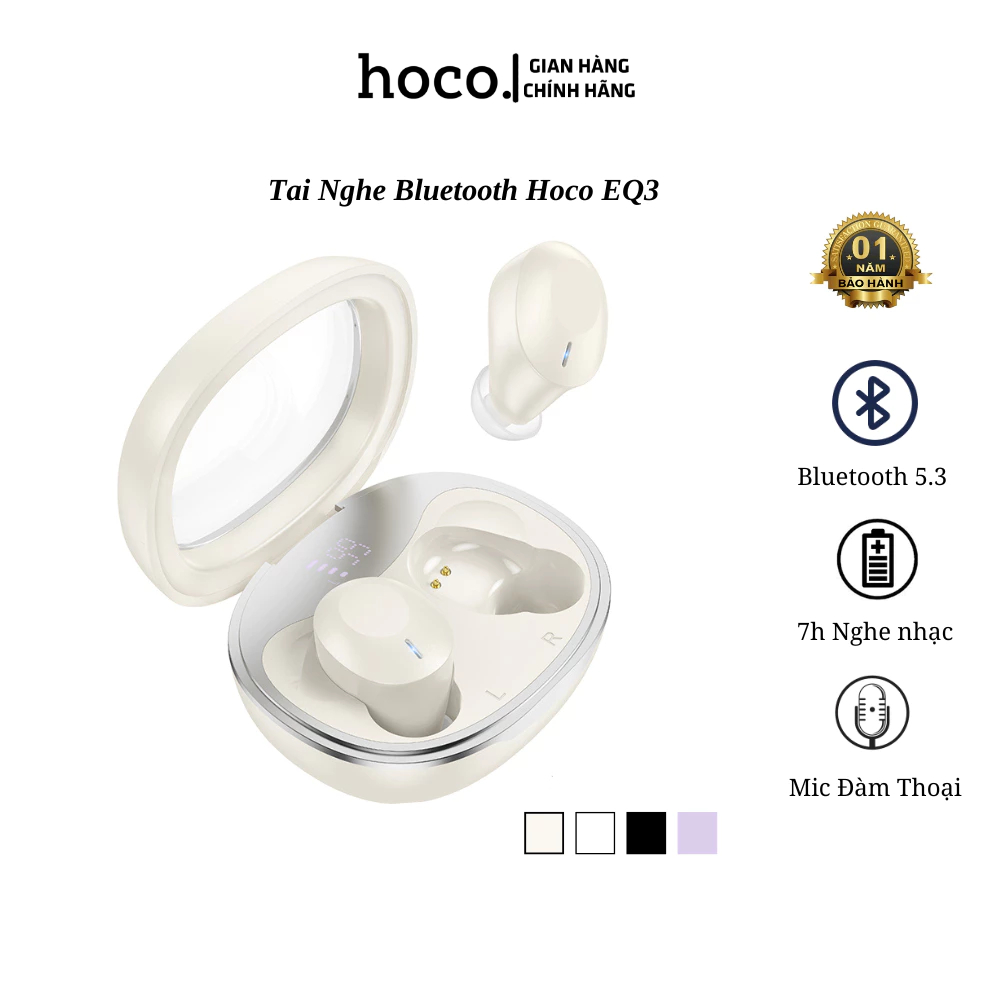 Tai nghe bluetooth Hoco EQ3, tai nghe nhét tai có mic đàm thoại, màn hình hiển thị thông số pin ...