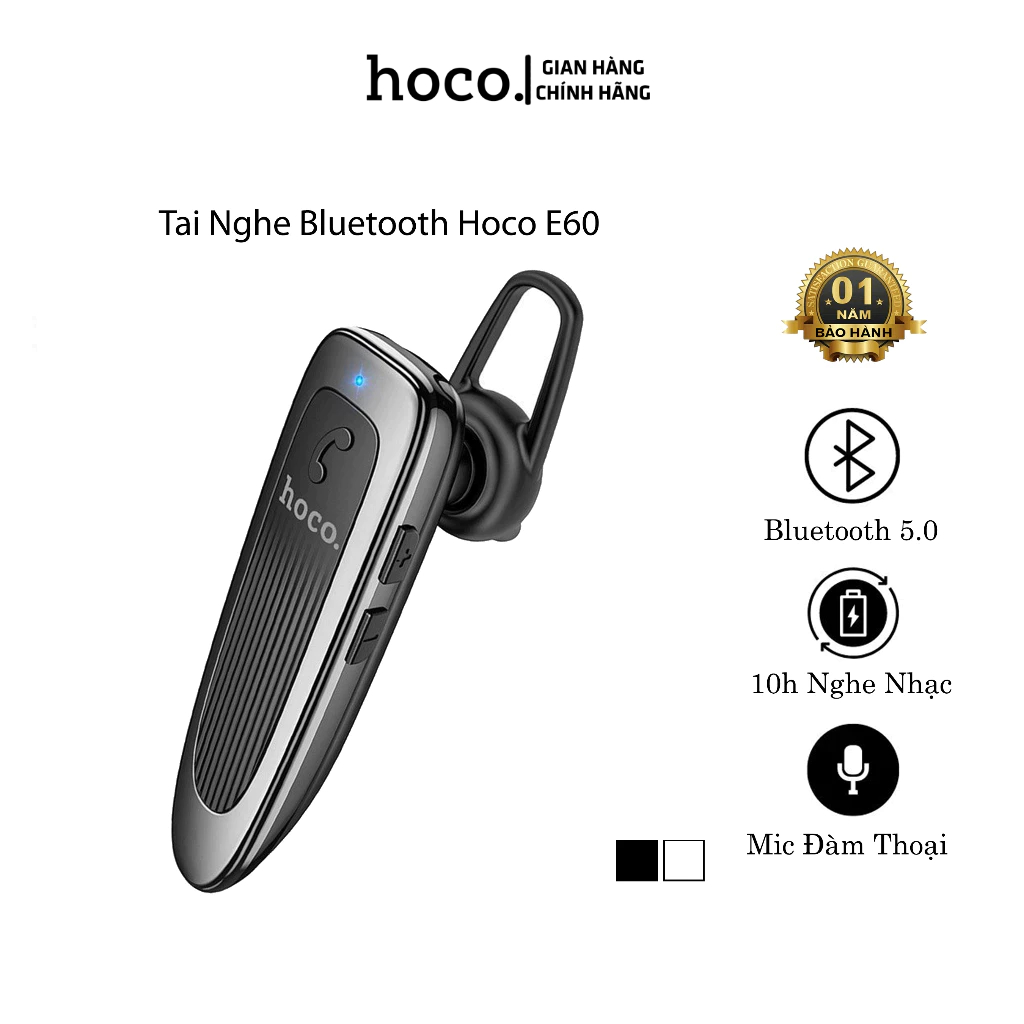 Tai nghe bluetooth Hoco E60, tai nghe 1 bên có mic đàm thoại, 10h nghe nhạc - Hàng chính hãng ...