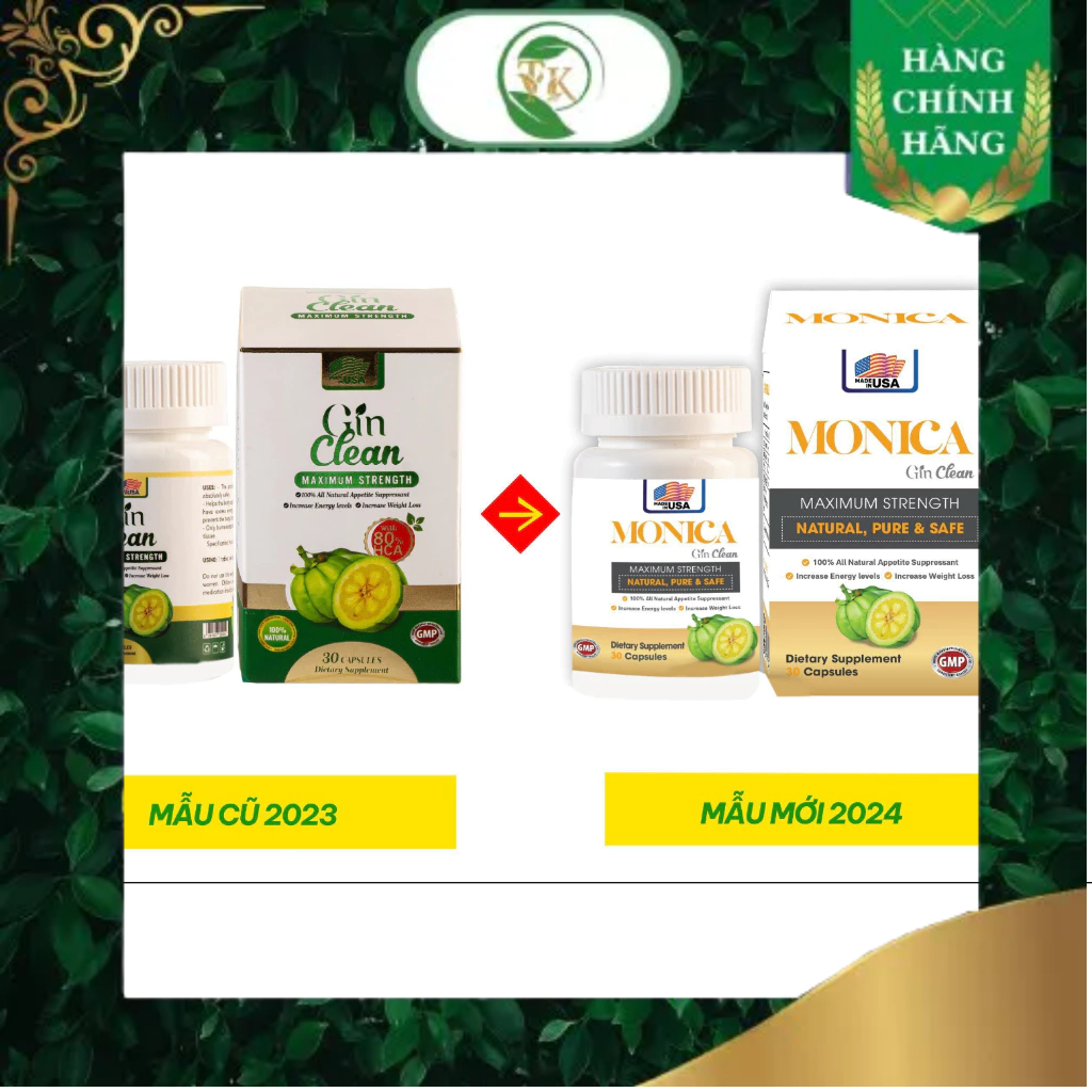 Viên uống siết cơ, giảm cân hiệu quả nhanh Monica Gin Clean Maximum Strength - Hộp 30 viên bản ...