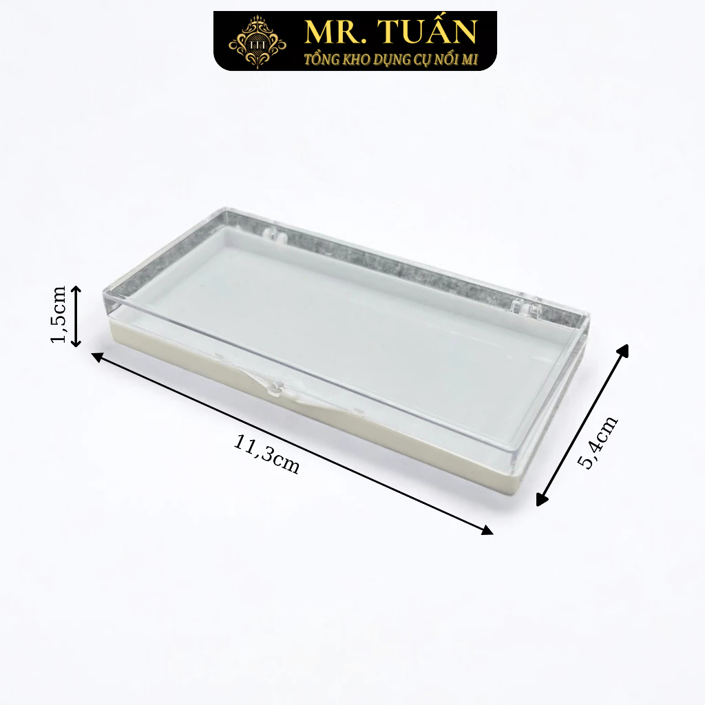 Hộp nhựa dài chữ nhật Trắng (1.5x5.4x11.3cm) đựng mi fan,nail box,phụ ...