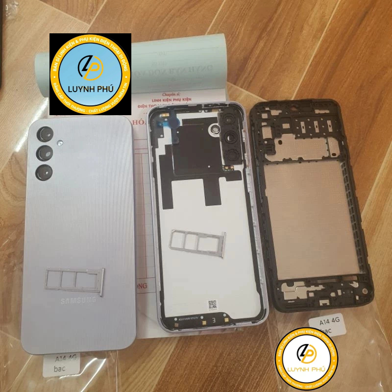 Vỏ samsung A14 4G A145F có khay sim khung sườn kính camera | Shopee ...