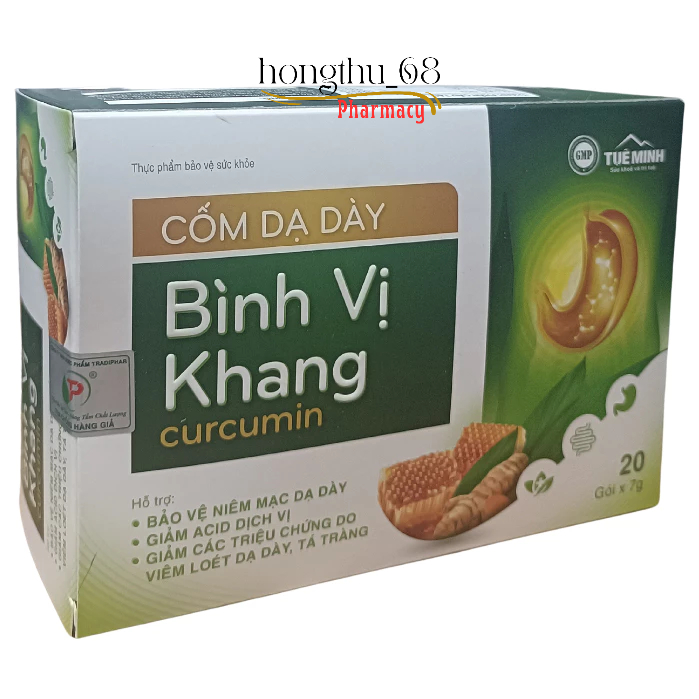 Cốm dạ dày Bình Vị Khang curcumin - Hỗ trợ bảo vệ niêm mạc dạ dày, giảm acid dịch vị (20 gói ...