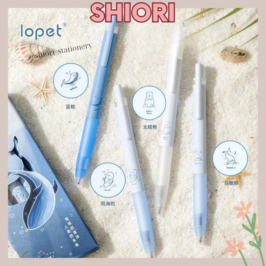 Bút Gel Bấm Lopet Ocean Blue - Bút Bi mực đen Lopet Đại Dương Mực Đen ...
