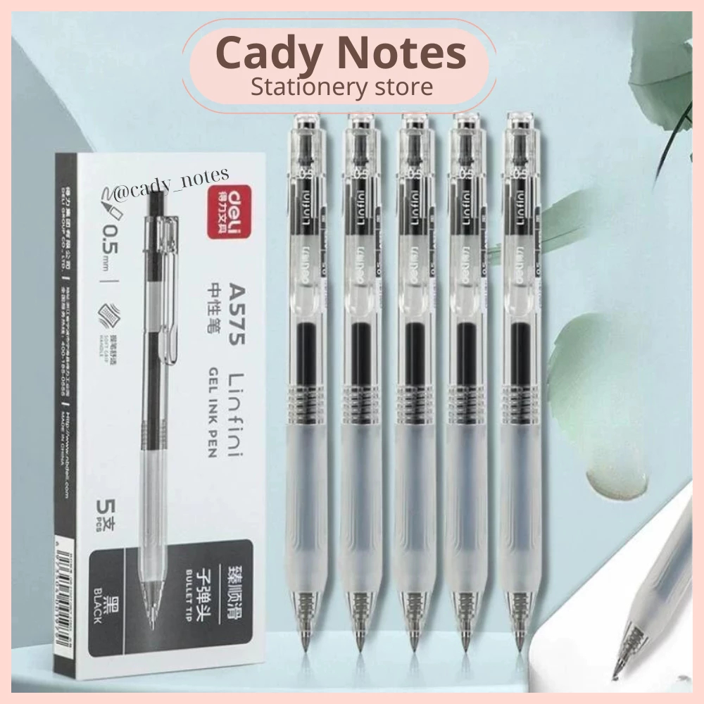 Bút Deli A575 ngòi 0.5mm chính gốc mực đen mau khô tiện lợi Bút gel học sinh văn phòng Tiệm CADY ...