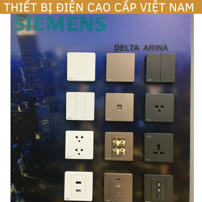 [Simen] Công tắc và Ổ cắm SIEMENS dòng ARINA (không led), hình Vuông ...