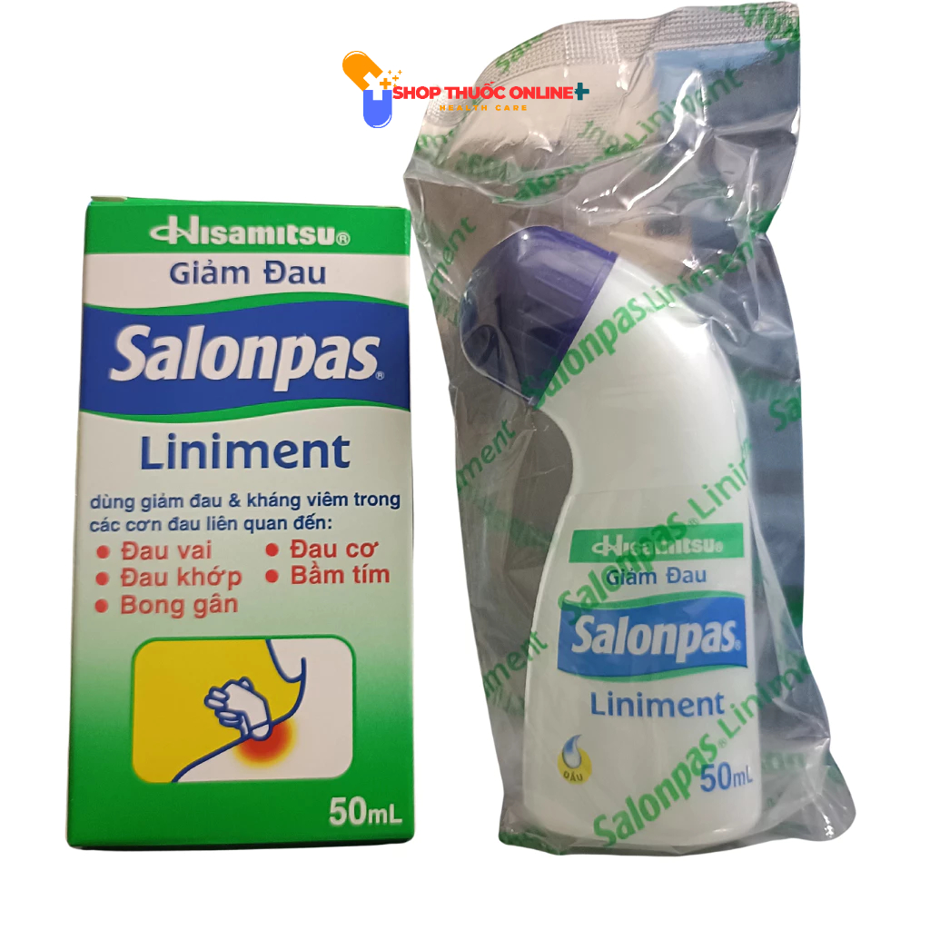 Salonpas Liniment giảm đau trong các cơn đau như đau vai, đau cơ, đau ...