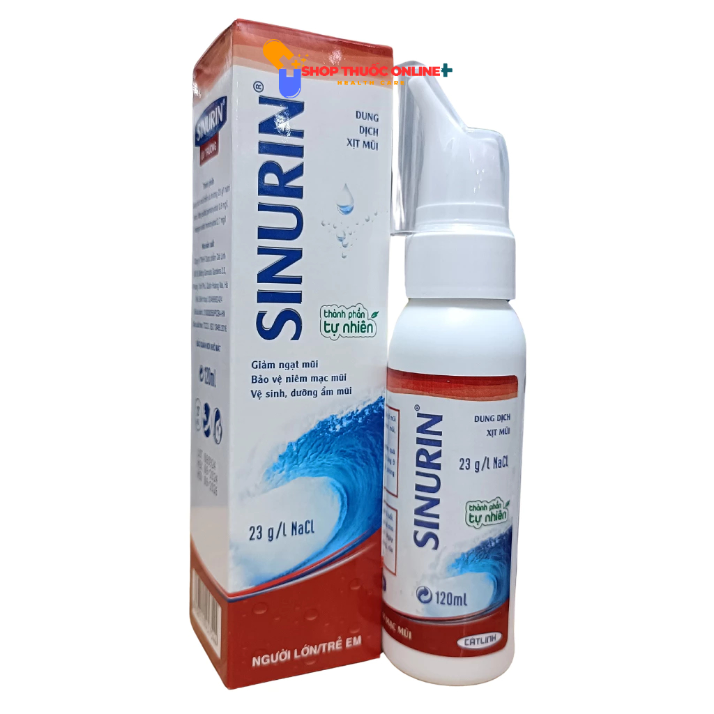 Dung dịch xịt mũi SINURIN Ưu trương Người lớn/Trẻ em - Giảm ngạt mũi ...