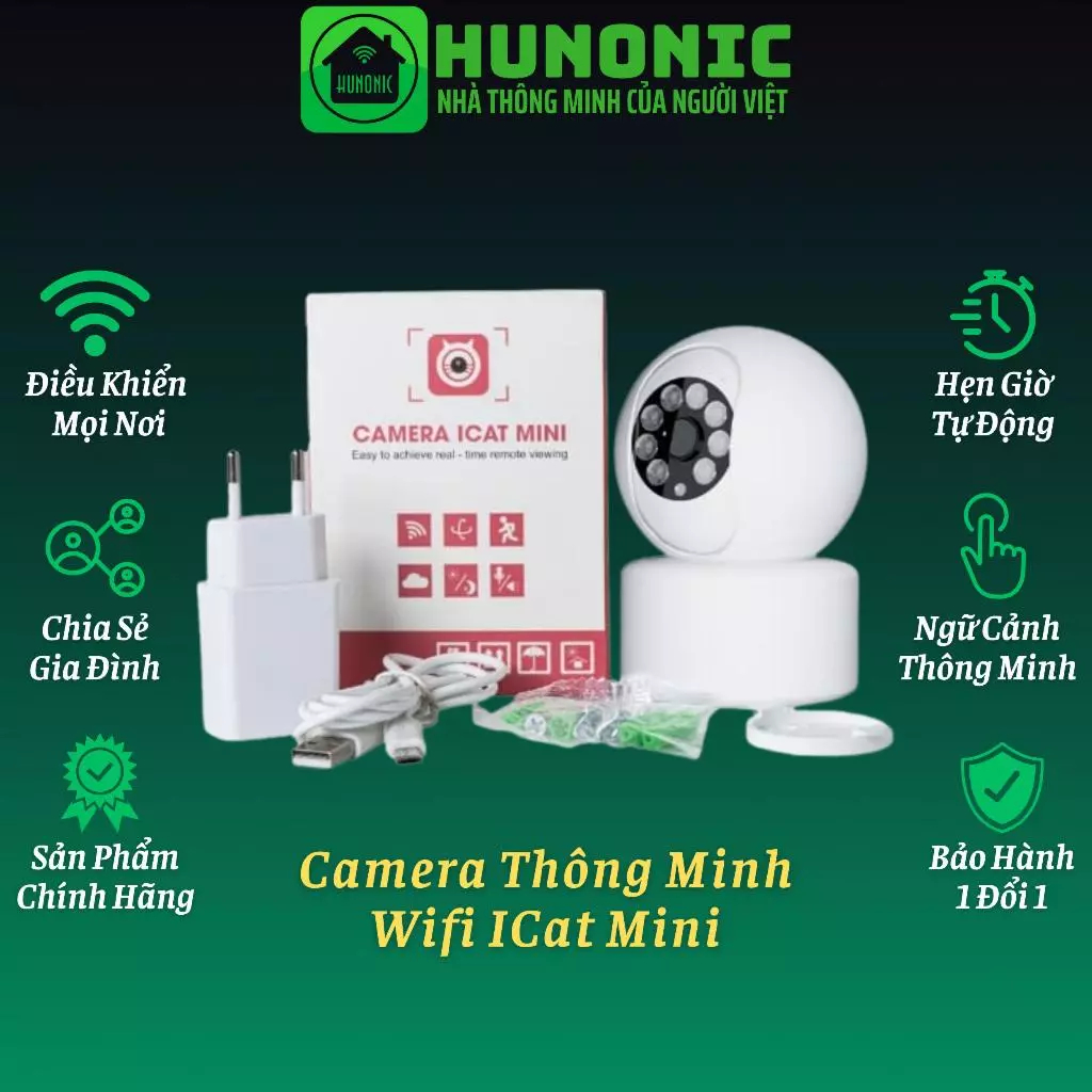 Camera IP Wifi Icat chuyên dùng cho Cửa cuốn Hunonic, Đàm Thoại 2 Chiều ...