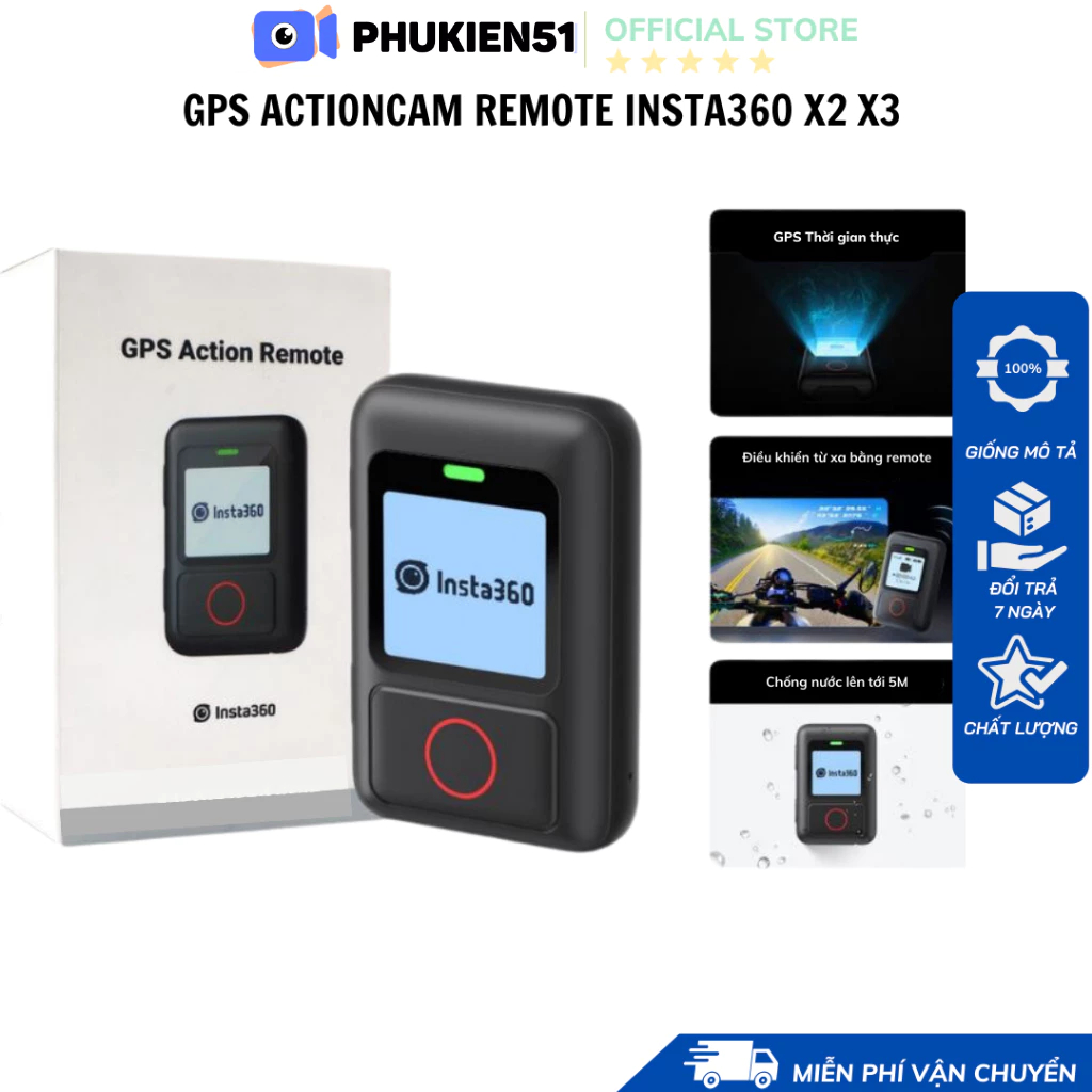 GPS Action Remote Insta360 X4 X3 X2 Rs - Thiết bị điều khiển từ xa ...