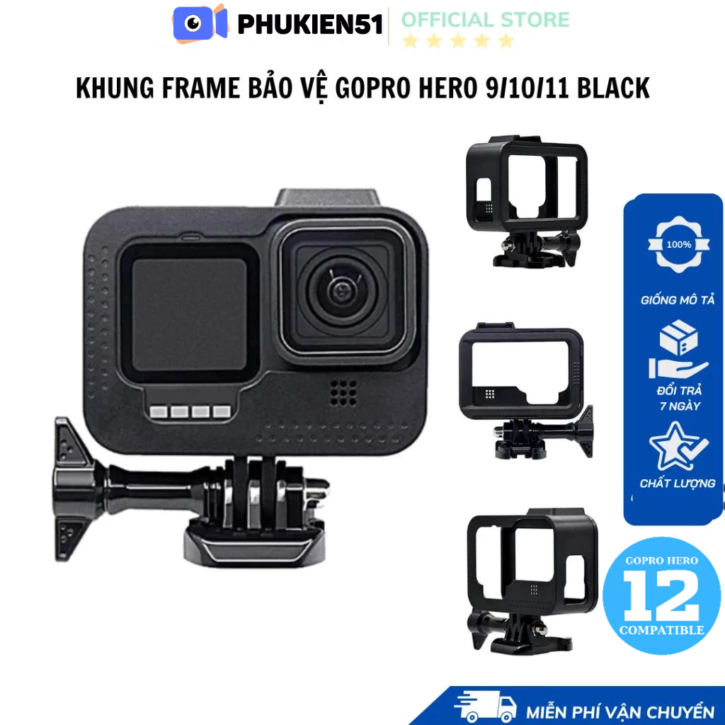 Khung frame bảo vệ cho Gopro Hero 9 10 11 12 13 Black - Khung bảo vệ ...