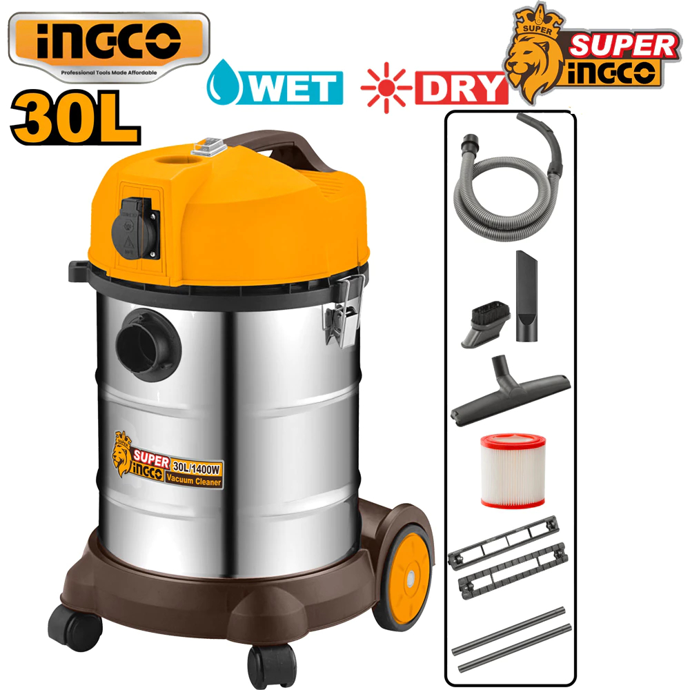 Máy hút bụi khô & ướt 1400W - 30 Lít Ingco VC14301 | Shopee Việt Nam