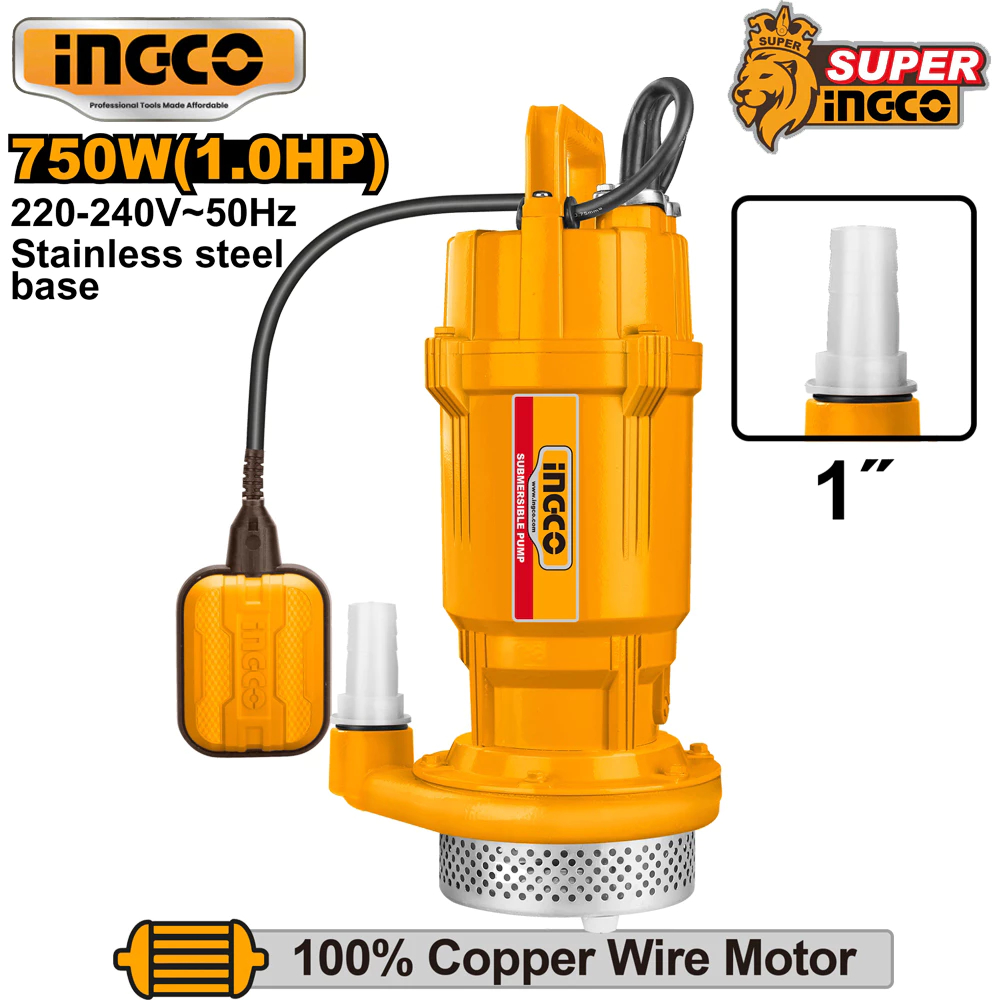 Máy bơm chìm nước sạch 750W(1.0Hp) Ingco SPC7508 (Động Cơ Dây Đồng ...