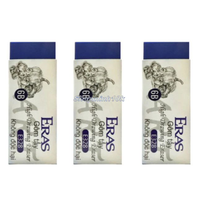 combo 3 viên gôm Tẩy 6B chính hãng Eras E328 | Shopee Việt Nam