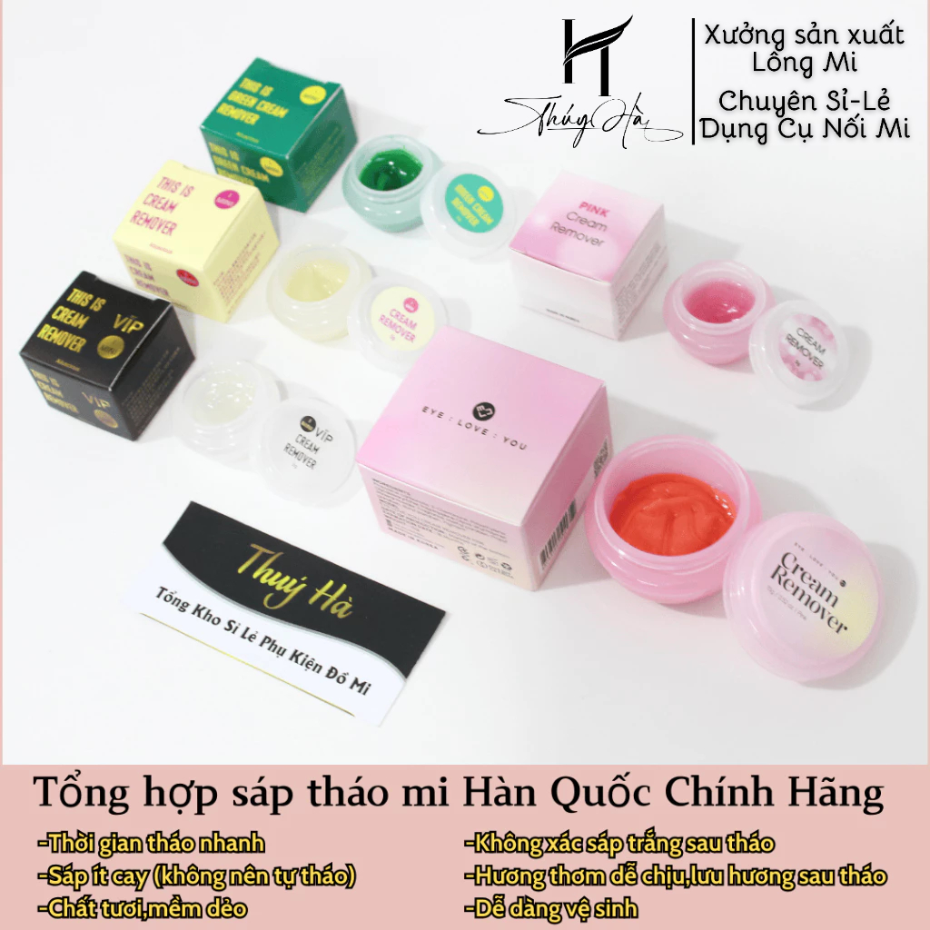 Sáp tháo mi siêu nhanh chính hãng Hàn Quốc lọ 5g-10g-15g ít cay dụng cụ nối mi \ Thúy Hà ...