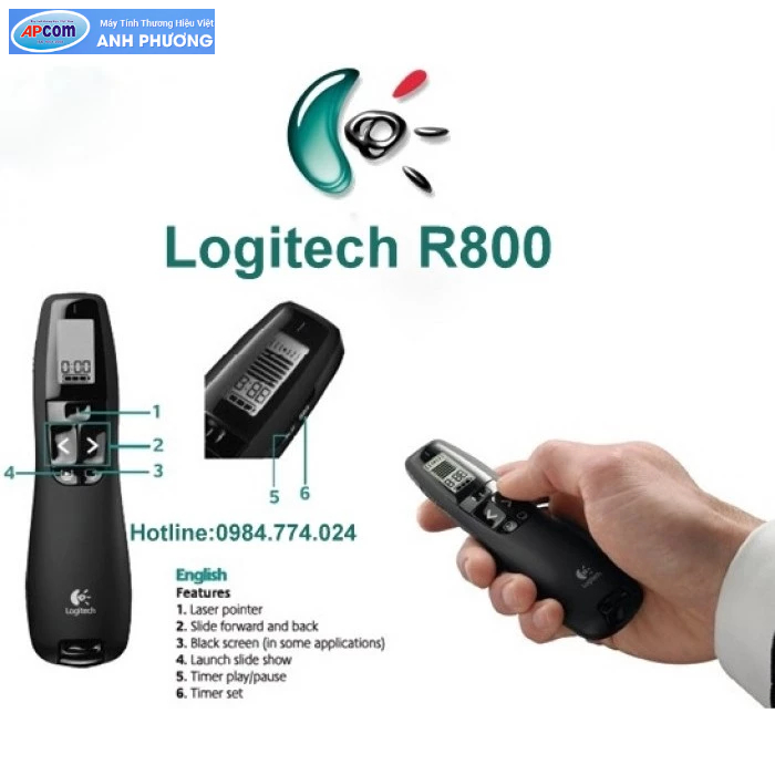 Bút trình chiếu Logitech Wireless Presenter R800 | Shopee Việt Nam
