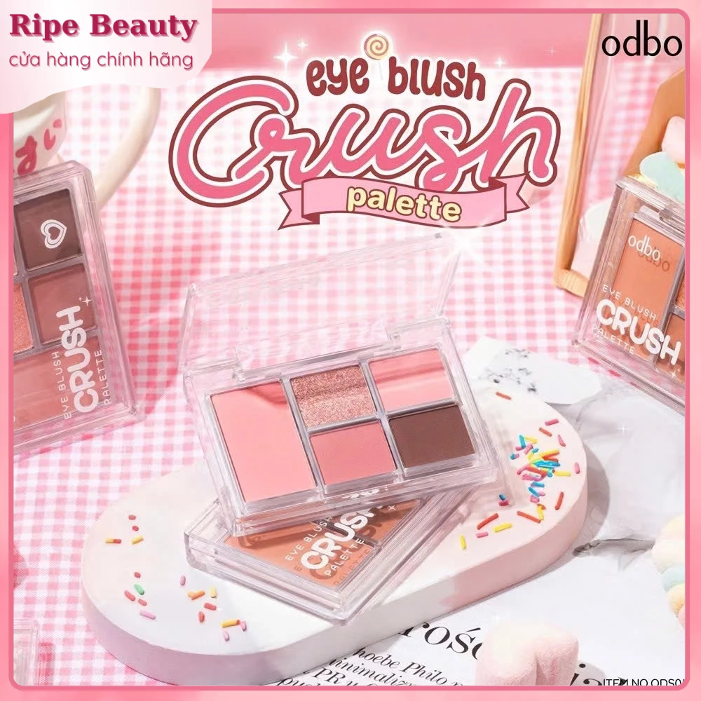 Bảng Phấn Mắt ODBO 5 Ô Nhũ Lì Tích Hợp Má Hồng Vỏ Trong Eye Blush Crush 6g | Shopee Việt Nam