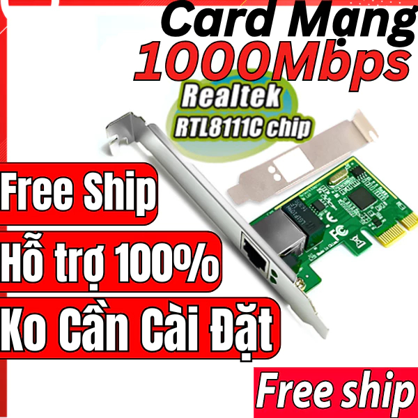 Card Mạng Lan 1000 Realtek RtL8111 card mạng lan 1gb gigabit pcie pci ...