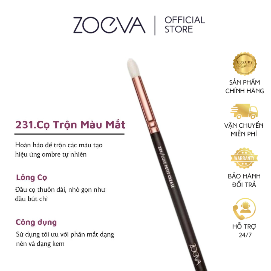 Cọ Tán Hốc Mắt ZOEVA Rose Golden Luxe Petit Crease Brush 231 | Shopee ...