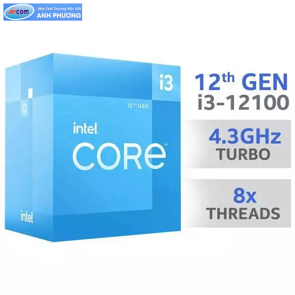 Chíp vi xử lý CPU Intel Core i3-12100 (LGA1700 - 12th Gen)-Hàng chính ...