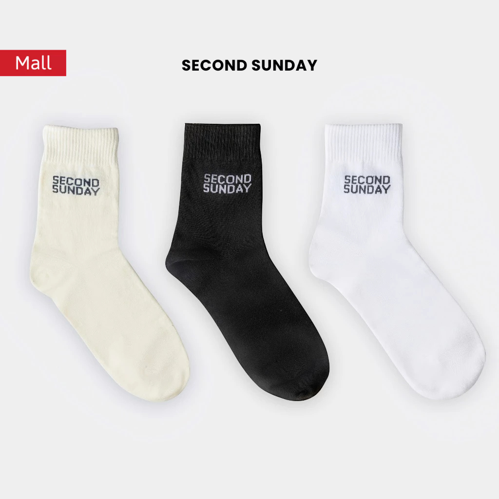 Tất cao cổ Seccond Sunday Basic Logo Crew Socks SA02 | Shopee Việt Nam