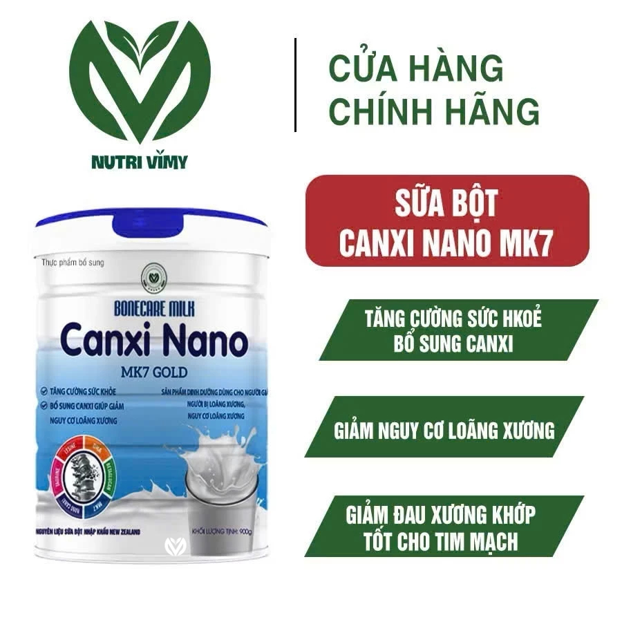 Sữa dinh dưỡng Canxi Nano MK7 900g - Dành Cho Người Lớn Tuổi Giúp Chống Loãng Xương Và Bổ Sung ...